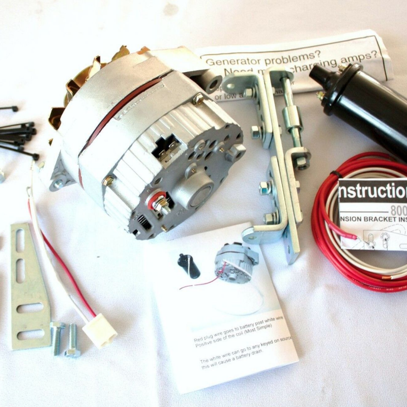 Jeep Willys 12 Volt Alternator Conversion kit Deluxe 63 amp – Snap Rebuilders